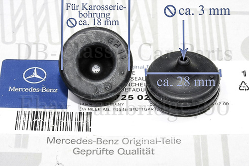 Original mercedes 2 rubber grommets w111 w112 w113 w114 w116 18/3 brake ...